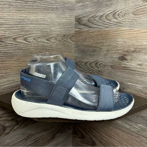 CROCS | Shoes | Crocs Literide Blue White Sandals | Poshmark